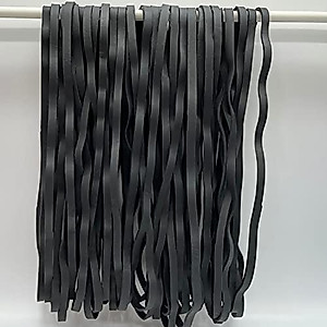 AMUU Rubber Bands Large Black 50 Pack 8 inches Trash Can Band Set Elastic Bands for Office Supply Trash Can File Folders Cat Litter Box Size Big Rubbers Bands Large