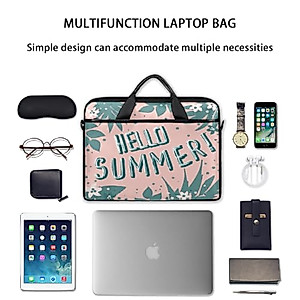 Summer Palm Tree Laptop Computer Bag Waterproof Shoulder Messenger Bag 13-15 inch Durable Laptop Tote Bag with Shoulder Strap Handle Lightweight Crossbody Briefcase