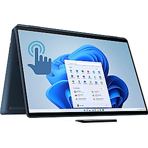 AimCare Supported NewHP Spectre x360 2-in-1 Laptop PC 16" 3K+ Touchscreen Ultrabook Intel Core i7 16GB 2TB SSD HDMI Webcam Fingerprint 17Hrs Battery Thunderbolt Type-C WiFi6 Bluetooth Win11H Blue