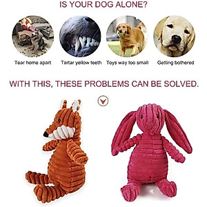 Generic MEETCARE Plush Dog Toys for Small Medium Dogs, Interactive Toys with Squeaky Sound, Soft and Comfortable, Perfect for Pet Training and Playing (Rhinoceros)