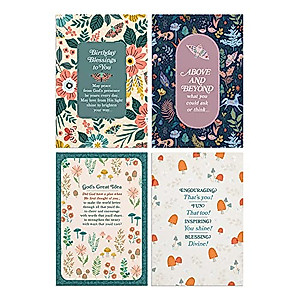 DaySpring - Encouraging You - 4 Floral Card Birthday Assortment with Scripture - 12 Birthday Boxed Cards & Envelopes (U1198)