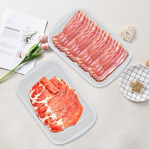 WOPPLXY 6 Pack Bacon Keeper, Plastic Deli Meat Container with Lids, Airtight Cold Cuts Storage Containers for Fridge Storage Box Food Shallow Low Profile Bacon Holder with 3 Pcs Buffet Serving Tongs