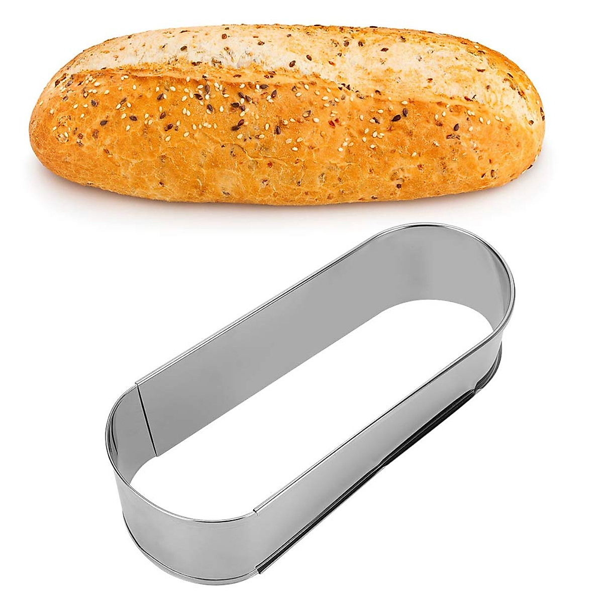 Yosoo Cake Ring, Stainless Steel Long Oval Cake Mousse Ring Retractable Cake Ring DIY Baking Tools Kitchen Supplies