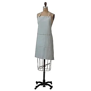 Creative Co-Op Cotton Stripes, Multicolor Apron, One-Size, Ivory