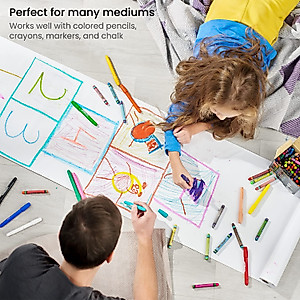 Arteza Kids Drawing Paper Roll Refill, 2-Pack, 16.5 Inches x 74.8 Feet, White 47-lb Roll Dispenser Paper, Art Supplies for the Classroom, Learning Centers, and Activity Corners