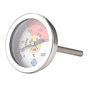 YARNOW - Pizza Roasting Baking Food Stainless Measurement Oven Gauge Fry Grill Temperature Deep Barbecue Practical Warming Frying Kitchen Smoker Pointer Steel -℃ for