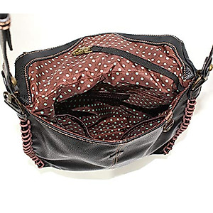 Chala Charming Black Crossbody Bag With Flap Top and Zipper or Shoulder Handbag (Mini Black Cat)