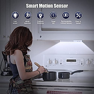 30-LED Closet Light with Charging Station, Motion Sensor Under Cabinet Lights, Wireless USB Rechargeable Kitchen Night Lights, Battery Operated Light for Wardrobe,Cabinet,Cupboard-4Pcs