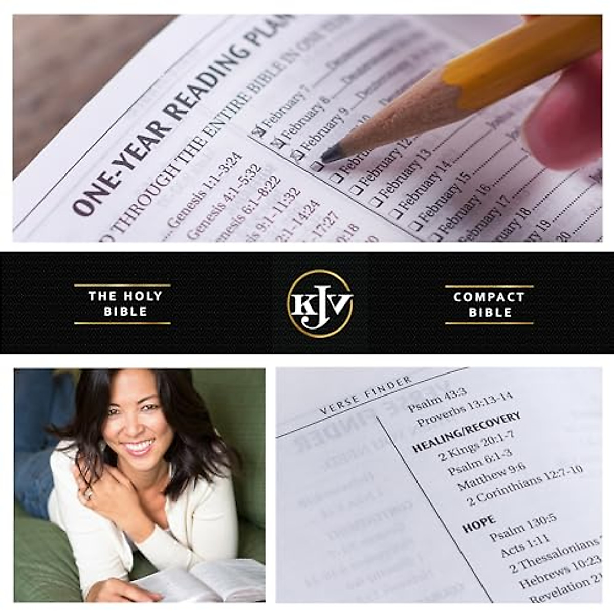 KJV Holy Bible, Compact Faux Leather Red Letter Edition - Ribbon Marker, King James Version, White (KJV Compact Editions)