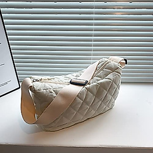 Lushandy Quilted Shoulder Bags Women Crossbody Bag Tote Handbags Fashion Nylon Solid Color Autumn Winter