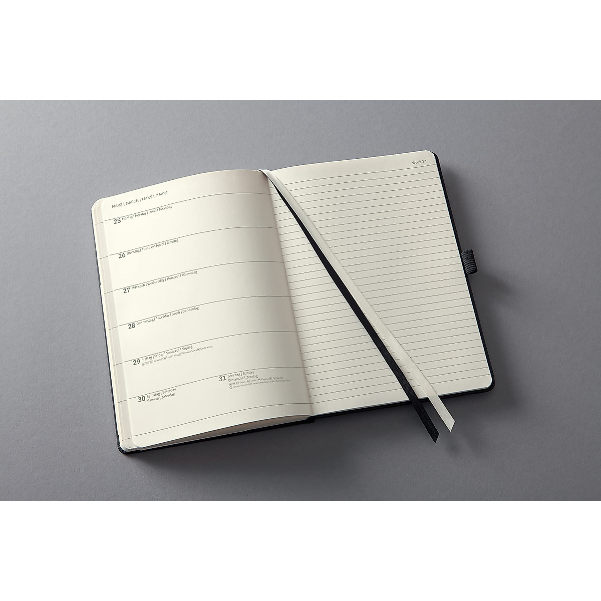 SIGEL C2415 Conceptum Weekly planner and notes 2024, approx. A6, black, hardcover, 2 pages = week on left/notes on right, 176 pages
