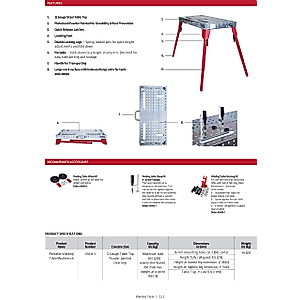 Lincoln K5334-1 Portable Welding Table Folding Workbench 21" x 44"