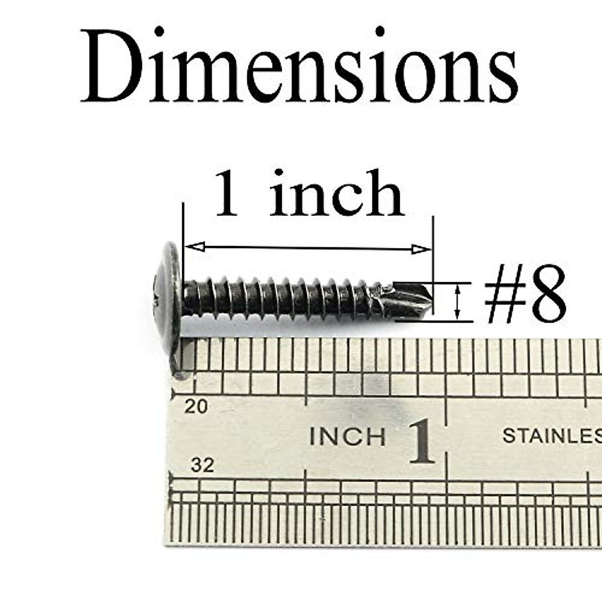 Pro Bamboo Kitchen 50pcs #8 x 1" Carbon Steel Cross Large Self-Tapping Truss Head Screws Black