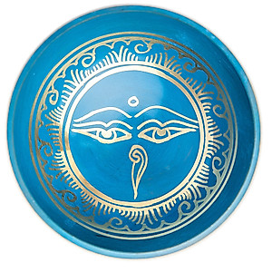 Tibetan Singing Bowl Set Blue - Easy To Play for Beginners - Authentic Handcrafted Mindfulness Meditation Holistic Sound 7 Chakra Healing Gift by Himalayan Bazaar