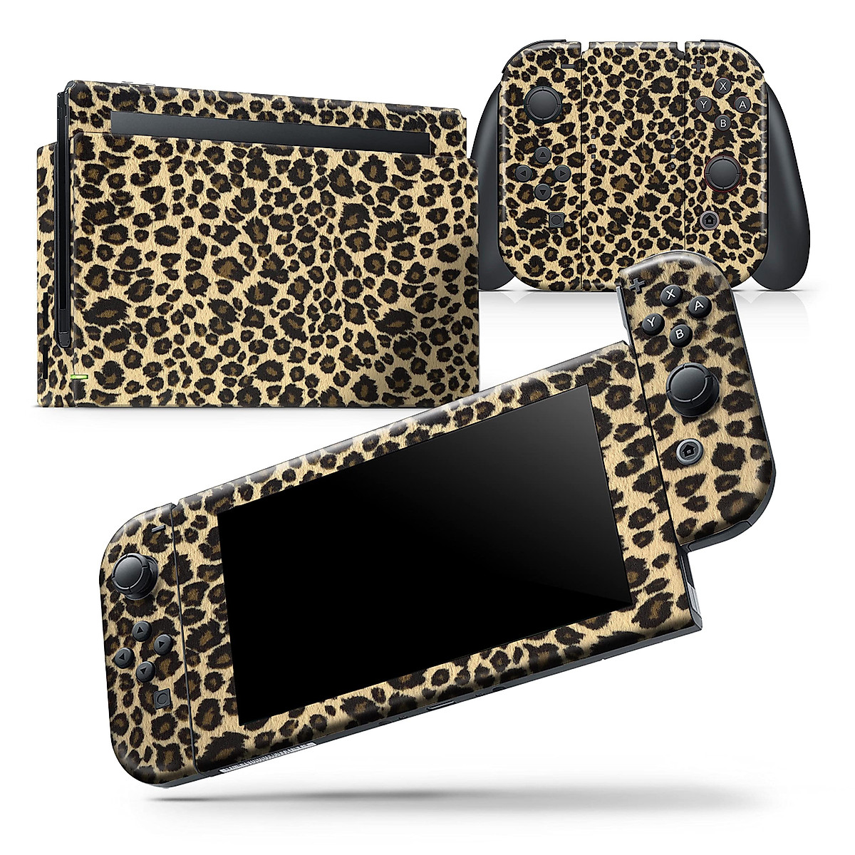 Design Skinz - Compatible with Nintendo Switch OLED Console + Joy-Con - Skin Decal Protective Scratch-Resistant Removable Vinyl Wrap Cover - Small Vector Cheetah Animal Print