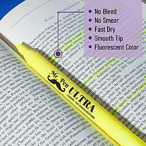 Mr. Pen Yellow Highlighters, Tank Style Highlighter, Pack of 20, Highlighters Markers, Highlighter Pen, Yellow Fluorescent Highlighter, Chisel Tip, Yellow Marker, Bulk Highlighter, Liquid Highlighter