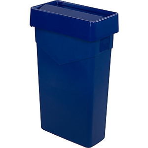 CFS 34202314 TrimLine Rectangle Waste Container Trash Can Only, 23 Gallon, Blue