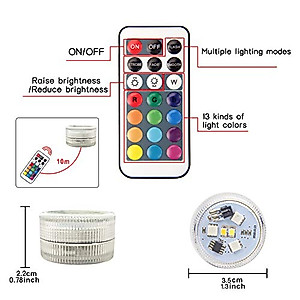 Submersible Led Pool Lights: Remote Control Fountain Lights Submersible: Outdoor Hot Tub Bathtub Swimming Pond Lights for Above Ground Pool Battery Powered Underwater Lights for Aquarium Fish Tank