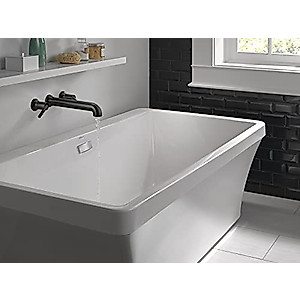 Delta Faucet Trinsic Matte Black Wall Mount Tub Filler, Matte Black Tub Faucet, Freestanding Bathtub Faucet, Delta Tub Filler, Matte Black T5759-BLWL (Valve Not Included)