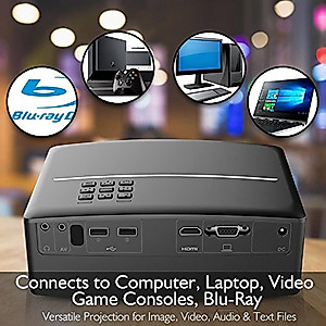 Pyle Multimedia Home Theater Projector - Portable HD 1080p LED with USB HDMI Digital Data System Projection for Entertainment Video Photo Game Full Cinema Movie in Your Laptop - PRJG98
