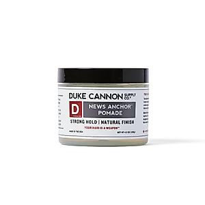 Duke Cannon Supply Co. - News Anchor Pomade, Sandalwood and Citrus Hints (4.6 oz) Natural Matte, Medium-to-Strong Hold Pomade for All Hair Types