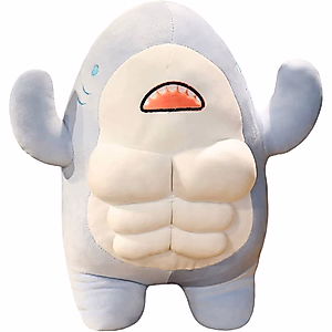 Stuffed Shark Plush Kids Kids Couch Pillows Stuffed Animals Cookie Run Kingdom Stuffed Doll Adorable Muscular Doll Decorative Plaything Boyfriend Couch Pillows Couch Pillows