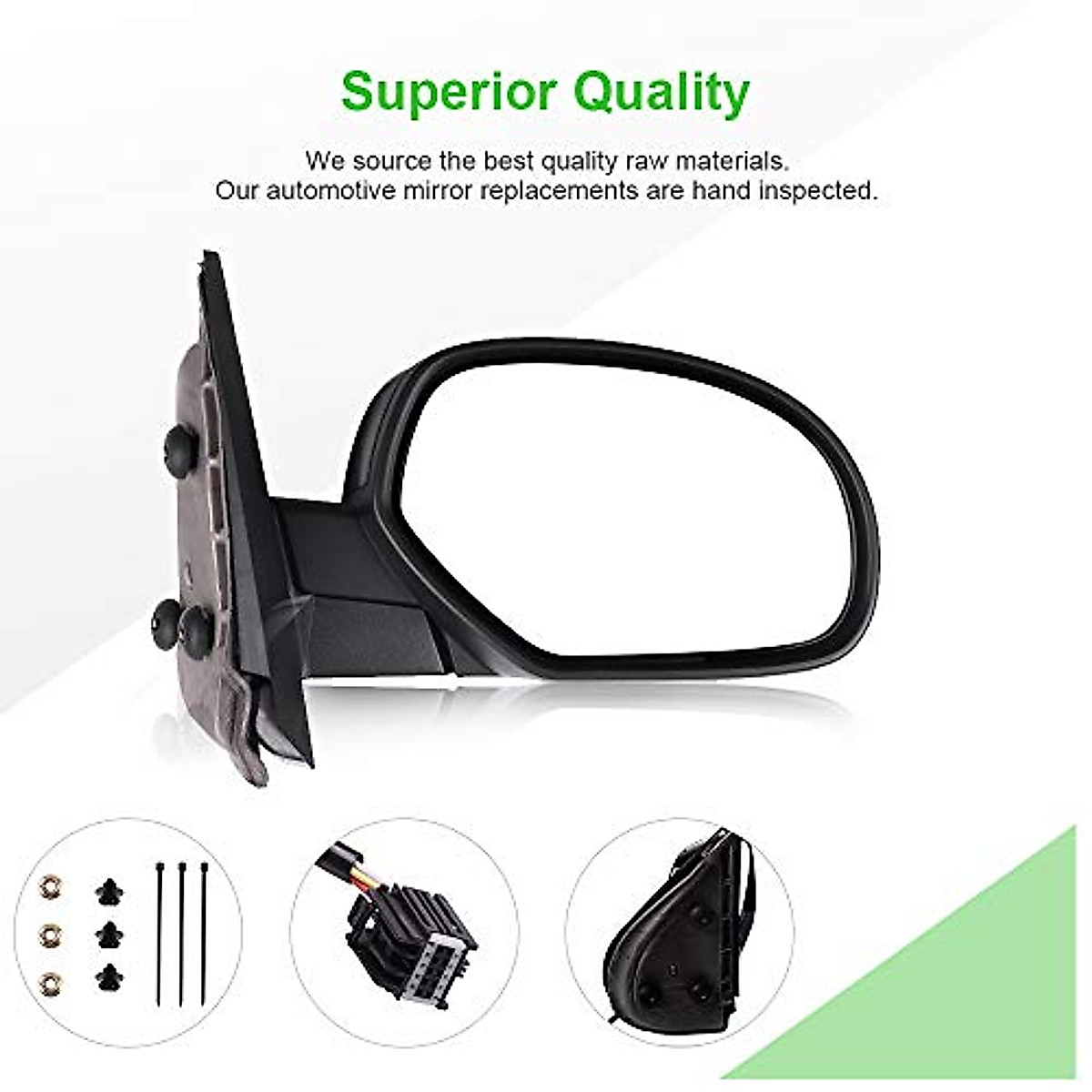 SCITOO Tow Mirror Passenger Side Fit for Chevy for GMC Mirrors 2007-2013 for Chevy Silverado for GMC Sierra With Power Controlling and Heated Features