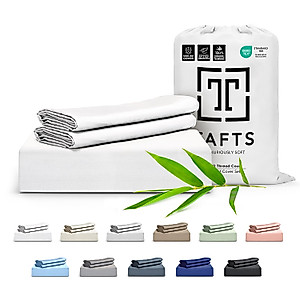 Tafts Duvet Cover Set, King Size - 100% Viscose Duvet Set - 400TC Duvet & 2 Pillow Shams - 3 Pieces - Silk Feel, Cooling, Anti-Static (Cool White)