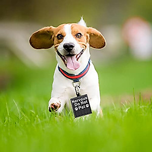 Funny Dog Leash Sleeve Nervous Do Not Pet Dog Leash Wrap Wrap Alert Hanging ID Patch Tag Pet Birthday Gift(Do Not Pet-Tag)