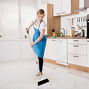 Broom and Dustpan Set - Strongest NO MORE TEARS 80% Heavier Duty - Upright Standing Dust Pan with Extendable Broomstick for Easy Sweeping - Easy Assembly Great Use for Home Kitchen Room Office Lobby