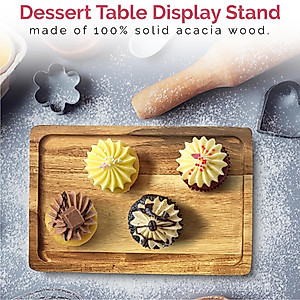 Durable Acacia Wooden Tray with Cloth for Easy Cleaning , 3 Tier Serving Tray , Charcuterie boards , Meat and Cheese Board with Detachable Trays , Cheese Boards Charcuterie Boards , Serving Trays