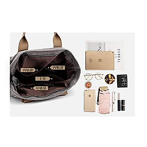 Womens Crossbody Handbags Canvas Shoulder Purse Daily Shopper Satchel Work Bag Travel Purse Top Handle Tote Bag Grey