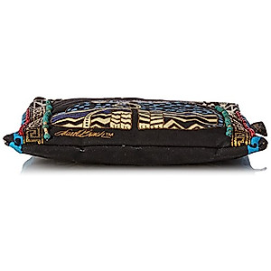 Laurel Burch LB4315 Crossbody Tote with Zipper Top, Spotted Cats Black