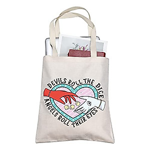TOBGB Album Inspired Tote Bag Romantic Songs Lyrics Gifts Singer Fans Tote Lyrics Gifts Gifts for Music Lovers (Devils Roll Tote)