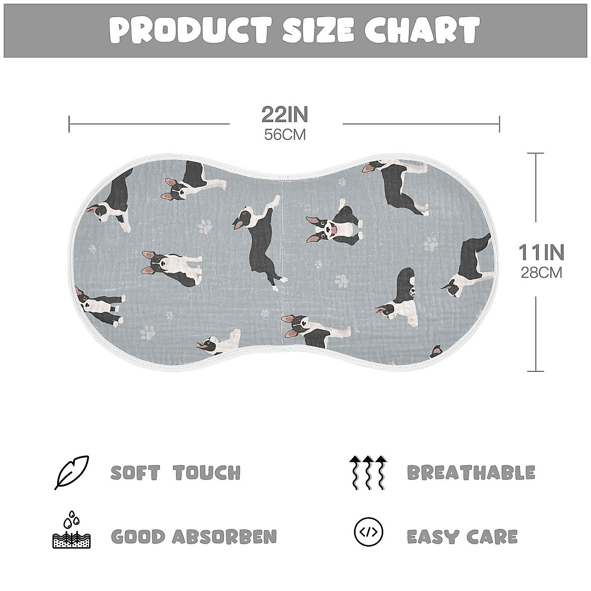 YYZZH Boston Terrier Dog Do Yoga Muslin Burp Cloths for Baby 2 Pack 100% Cotton Baby Washcloths Bibs for Boy Girl