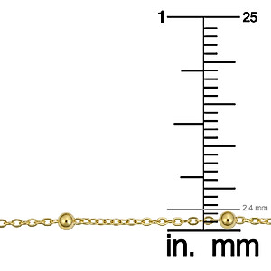 Kooljewelry 14k Yellow Gold Round Beads Station Necklace (24 inch)