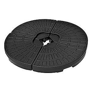 EliteShade USA 4PCS 160 LB Fan Shaped Water or Sand Filled Umbrella Base Stand for Cantilever Offset Patio Market Umbrella with Carry Handles (Black)