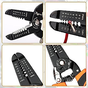 Wire Stripper Cutter Stripping Cutting Pliers, VANJOIN 7 Inch Wire Strippers Cutter, Multi-Functional Steel-made Wire Stripping Cutting Hand Tool for 10-22 AWG (Wire stripper)