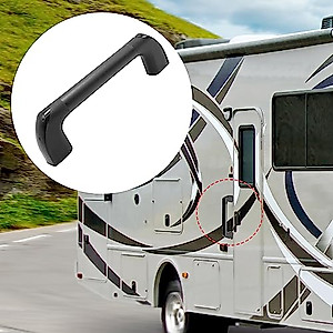 UOIENRT 2 Pack RV Grab Door Handle, Aluminum Automotive Grab Handles for Camping Vehicles, Trailers, Freight Trailers, RVs, Boats, Cars(Black)