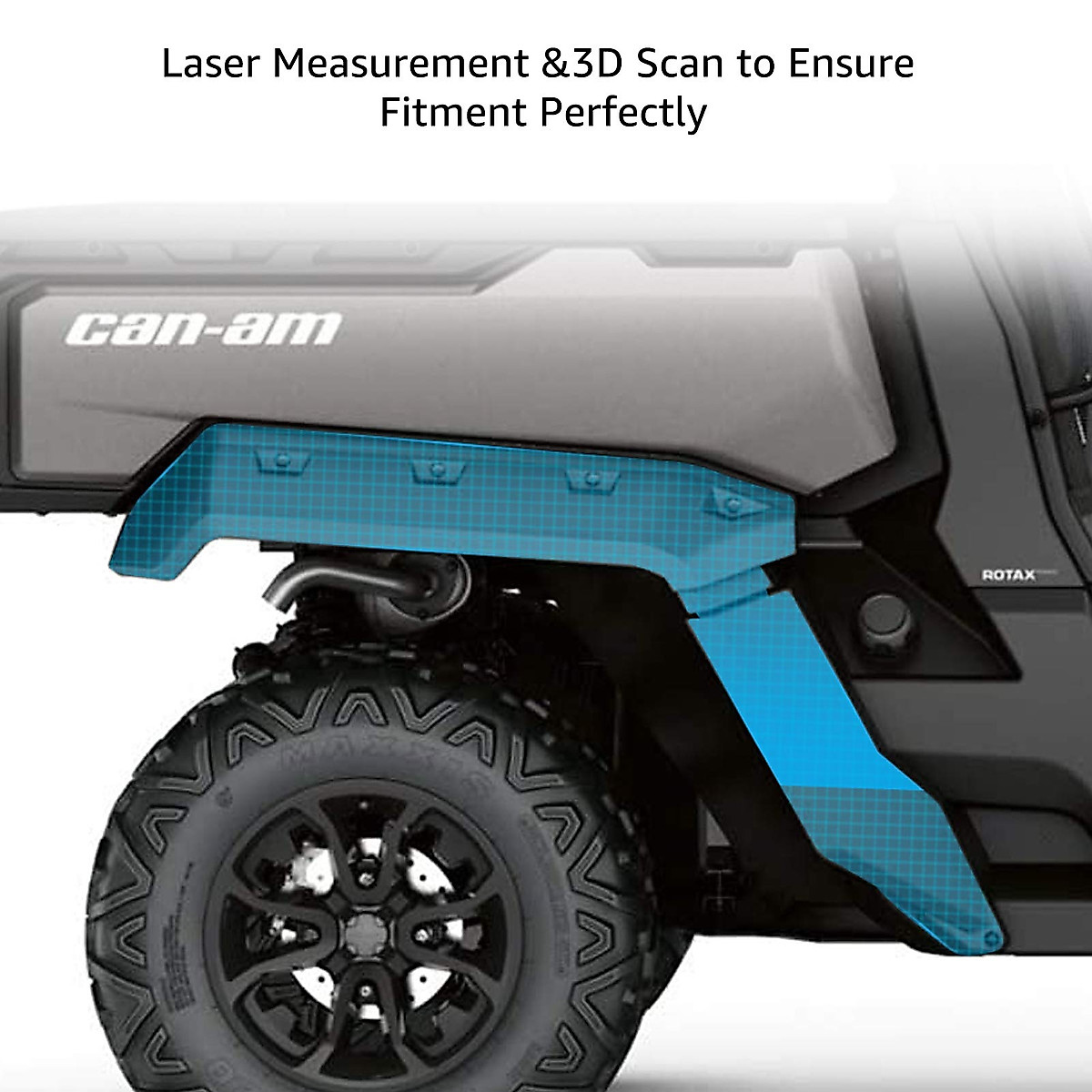 A & UTV PRO Defender Fender Flare Extended Wider, Front & Rear Extensions Compatible with Can Am Defender HD5 / HD8 / HD10 / MAX 2016-2024, Replace OEM # 715006821 715002424, Black