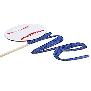 Baseball 1st Birthday Banner-1st Birthday Crown, Baseball Theme High Chair Banner, Cake Flag, All-Star Birthday, Our Little All-Star, Baseball 1st Birthday Decoration (Baseball Cake Topper)