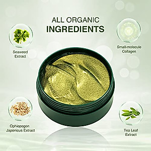 COBOR Under Eye Patches (60 Pcs), Hydrolyzed Collagen Under Eye Masks for Dark Circles and Puffiness with Seaweed and Tea Tree Extract, Eye Pads for Anti Wrinkle, Eye Bags, Moisturizing