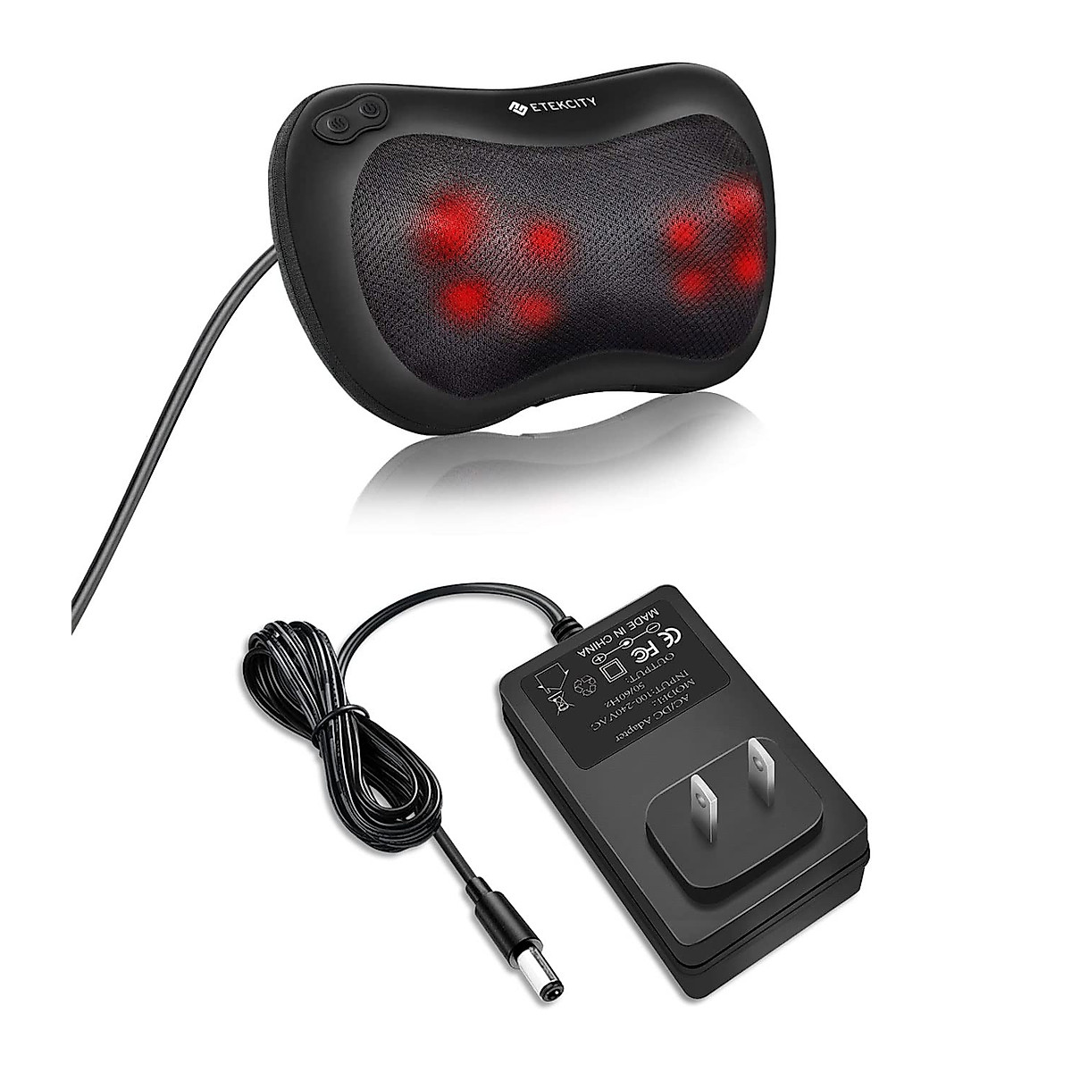 Lantisri 12V Power Adapter Compatible with Etekcity Mynt LiBa, Naipo MaxKare, Gideon, Snailax, Hromec, Shiatsu Back Neck Massager Pillow Charger EM-SH7, M2340, SNMP-0318 AC DC Power Supply Charger