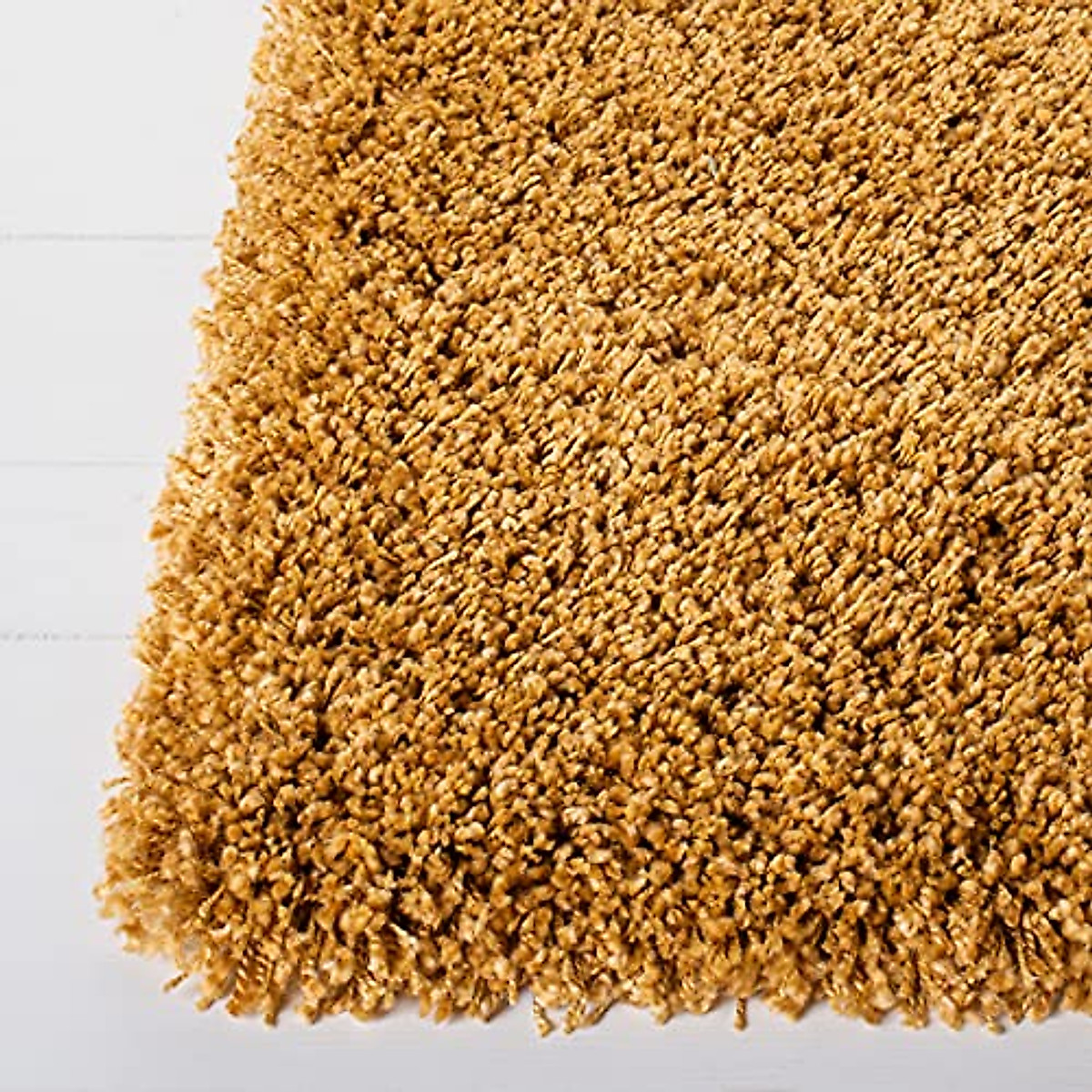 SAFAVIEH Hudson Shag Collection Accent Rug - 2' x 3', Gold, Modern Solid Design, Non-Shedding & Easy Care, 2-inch Thick Ideal for High Traffic Areas in Entryway, Living Room, Bedroom (SGH220D)