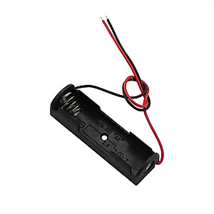 ZRM&E 10-Pack AA 1.5V Battery Case Holder,1 Slots Battery Spring Clip Storage Box - with Black Red Wire Leads
