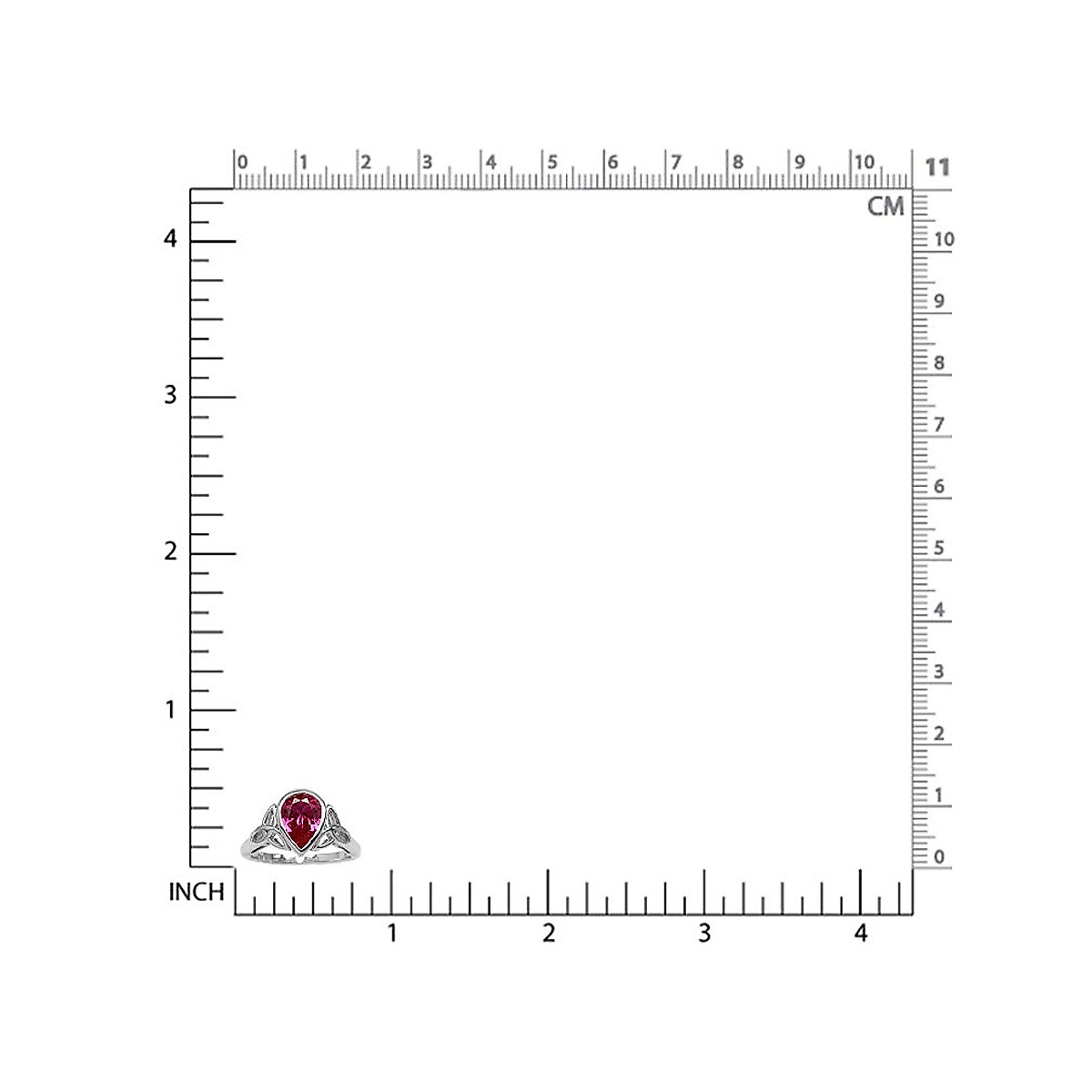 Silvershake 2.1 CT Simulated Pink Tourmaline 925 Sterling Silver Triquetra Celtic Knot Ring Size 7