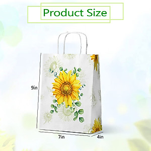 FRIDAY NIGHT Sunflower Candy Bags with Handles Sunflower Themed Party Gift Bag for Thanksgiving Summer Fall Rustic Party Baby Shower Birthday Wedding Bridal Shower Party Supplies(24 Pcs)