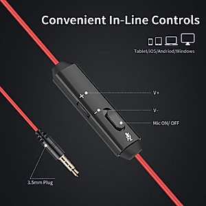 NUBWO HW03 Headset with Microphone for PC，3.5mm Jack，Volume Control，Wired Computer Headset for Zoom Skype,for Office,Business, Call Center