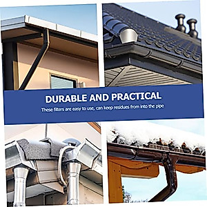 DOITOOL 12 pcs drain filter roof downspout strainer gutter balloon guard stainless filter strainer gutter downspout guard anti-blocking Screen Shield net safety mask Stainless steel