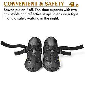 WUXIAN Waterproof Dog Shoes,Dog Outdoor Shoes, Running Shoes for Dogs,Pet Rain Boots, Labrador Husky Shoes for Medium to Large Dogs,Rugged Anti-Slip Sole and Skid-Proof-Size5